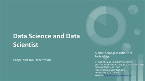 PPT Data Science And Data Scientist PowerPoint Presentation Free To