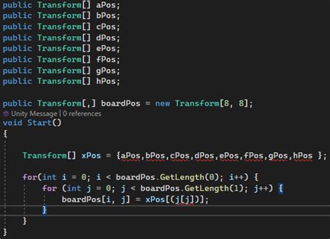 I Want To Create A 2d Array Of Transforms Unity Engine Unity
