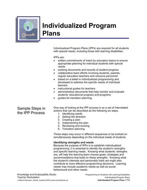 Individualized Program Plans Learnalbertaca