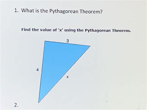 Answered 1 What Is The Pythagorean Theorem Bartleby