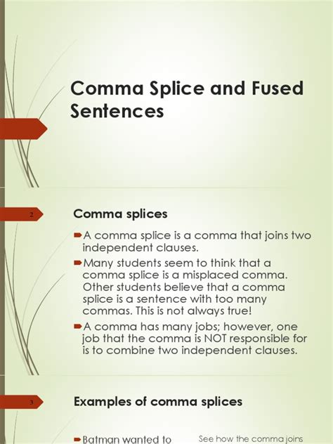 Comma Splice And Fused Sentences Download Free Pdf Comma Syntax