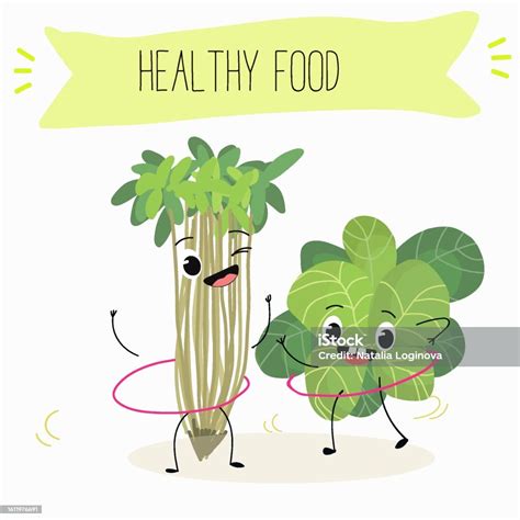 재미있는 만화 캐릭터 유채과 야채 물냉이 샐러드 카와이 옥수수 샐러드 옥수수 샐러드 양고기 양상추 야채가 있는 벡터 그림