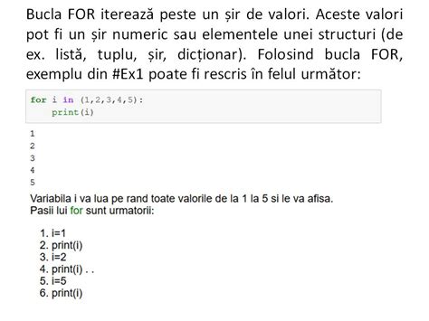 Lecția 10 Iteraţii în Python Instrucţiunea For