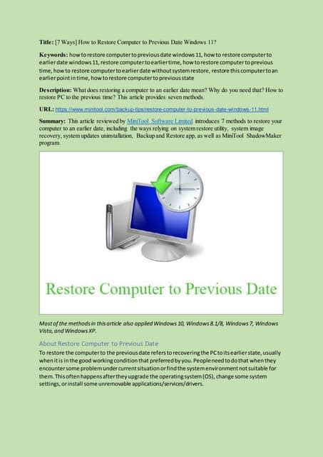 Restore Computer To Previous Date Windows 11 Docx