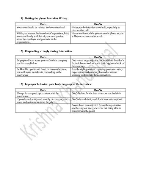 Interview Techniques During The Interview Pdf