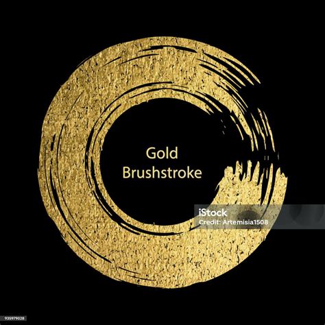 포스터 브로셔 초대 커버도 서 카탈로그 로고 디자인 서식 파일에 대 한 라운드 골드 배너 벡터 골든 추상적인 배경입니다 금 붓입니다 0명에 대한 스톡 벡터 아트 및 기타