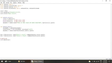 Python Program To Basic New Text Color Using The Python Tkinter