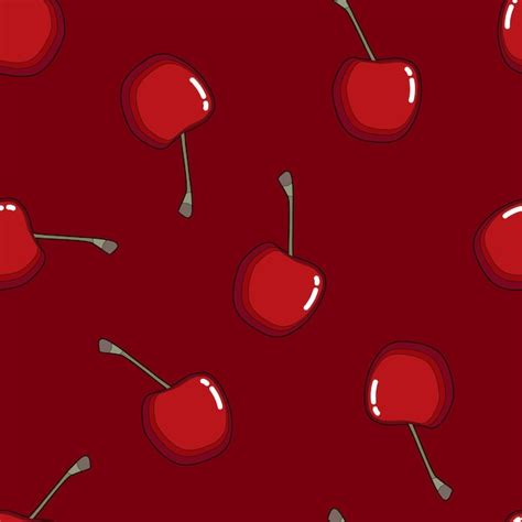 Premium Vector Cherry Seamless Pattern In Flat Design Style