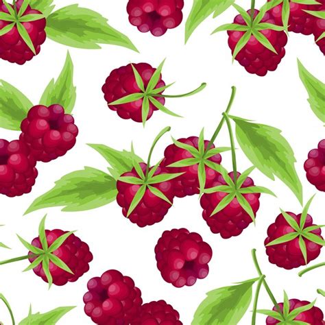 Premium Vector Raspberry Seamless Pattern