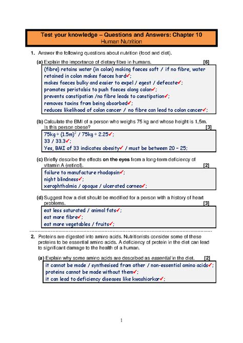 Chapter 10 Questions And Answers Test Your Knowledge Questions And Answers Chapter 10 Human