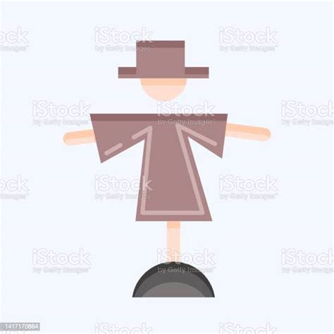 아이콘 허수아비 정원 기호에 적합합니다 플랫 스타일 편집 가능한 간단한 디자인 디자인 템플릿 벡터 간단한 그림 가을에 대한 스톡 벡터 아트 및 기타 이미지 Istock