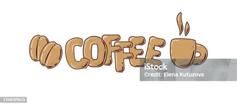 커피 사인입니다 컵과 커피 원두가 있는 커피 텍스트 손으로 그린 커피 텍스트입니다 바 레스토랑 상점 초대장 스티커 배너에 대 한