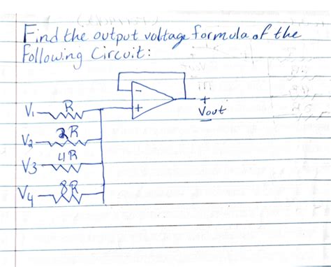 Solved Find The Output Voltage Formula Of The Following Chegg Com