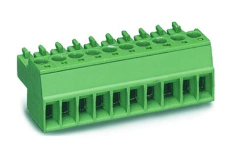Female Pluggable Terminal Block 3 5mm Pitch 300v 8a 2 22 Poles Pa66 M2 Screw Green