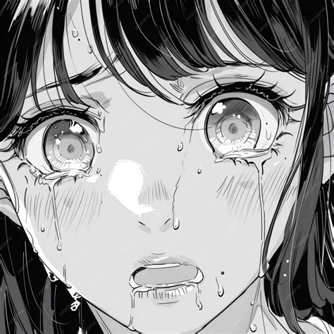 Premium Photo Anime Girl Crying With Tears On Her Face Generative Ai