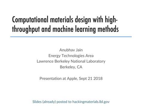 Computational Materials Design With High Throughput And Machine Learning Methods Pdf