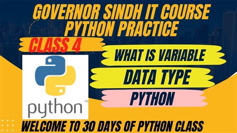 python class 4 what is variable and data type governor sindh it course