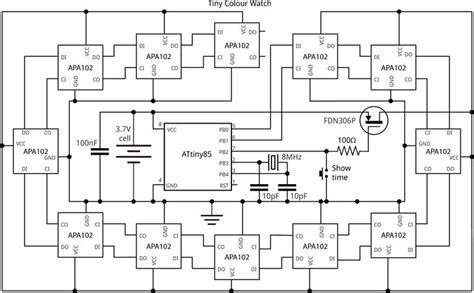 Technoblogy Tiny Colour Watch Arduino Microcontrollers Circuit Board