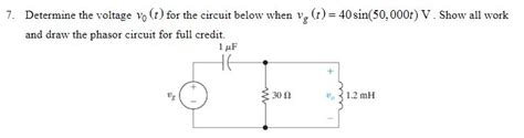 Solved 7 Determine The Voltage V0t For The Circuit Below