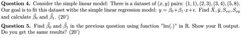 Solved Question Consider The Simple Linear Model There Chegg