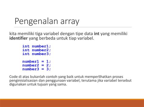 Slide Presentasi Kuliah Java Array Implementationppt Slide Presentasi Kuliah Java Array Implementationppt