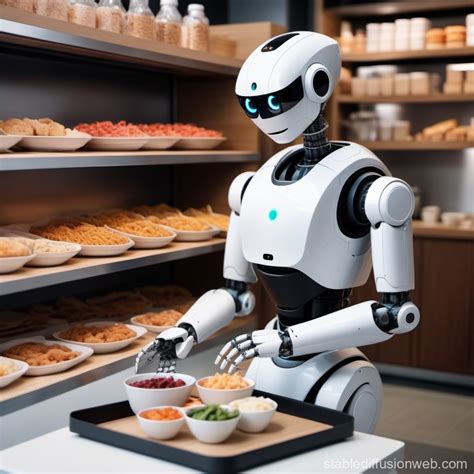 Ai Robot Serving Food To Customers Stable Diffusion Online