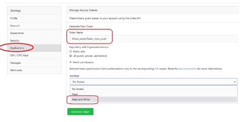 Creating Access Tokens For Pushing Packages To Gitea Xwiki