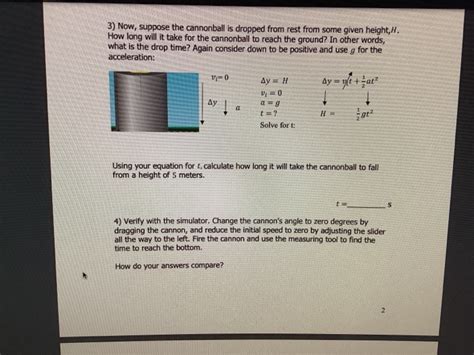 Solved Lab Projectile Motion And Free Fall By Investigating Chegg