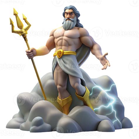 Stunning Contemporary A Powerful Zeus With A Thunderbolt In Hand