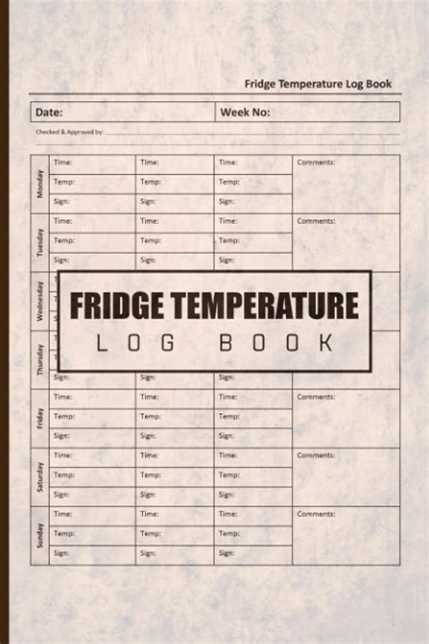 Buy Fridge Temperature Log Book Fridge Freezer Temperature Log Book A Size Fridge