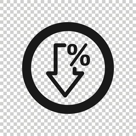 Icono De Flecha De Declive En Estilo Plano Disminuir La Ilustración