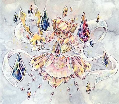 Jirachi Diancie And Mega Diancie Pokemon Drawn By Nonkumakawayusu