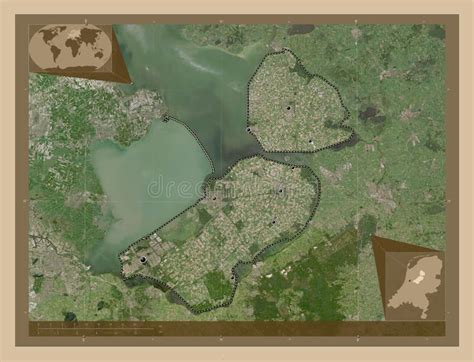 Flevoland Netherlands Low Res Satellite Major Cities Stock Illustration Illustration Of