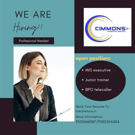 Arundathi Aruna On Linkedin Hi Jobseaker We Are Hiring Hiring At Cimmons For Multiple…