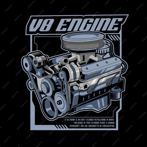 V8 Engine Vector