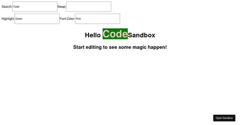 react search swap examples codesandbox