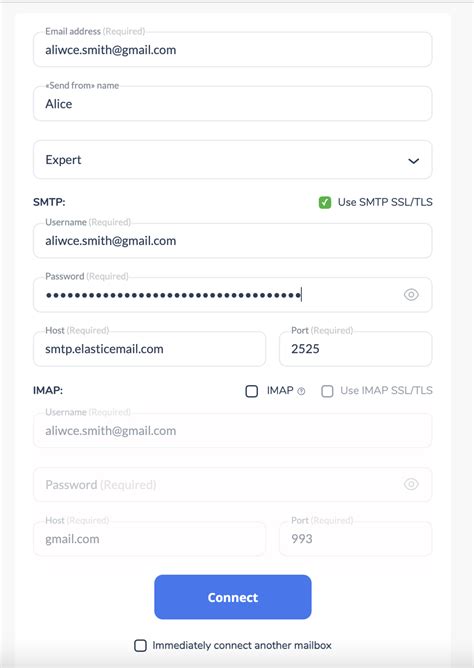 how to configure elastic email