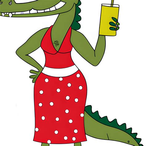 Girls Alligator Cartoon Clip Art