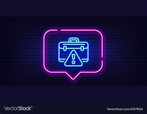 Warning Briefcase Line Icon Attention Triangle Vector Image
