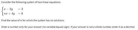 Solved Consider The Following System Of Two Linear Chegg