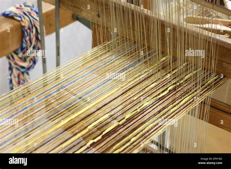 Colorful Threads On A Loom Stock Photo Alamy