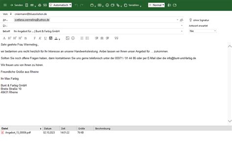 E Mail Vorlagen Für Ihre Angebote Aufträge Und Rechnungen Einrichten Blue Solution Software Gmbh