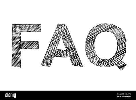 FAQ Frequently Asked Questions Abbreviation Word Text In Handwritten Sketch With Hatching