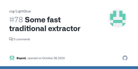 Some Fast Traditional Extractor · Issue 78 · Cvglightglue · Github
