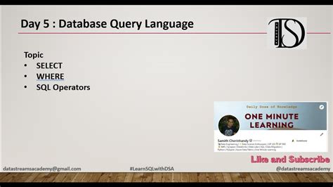 Day 5 Learning Sql Select Where Order By Sql Fundamental Learnwithdsa Youtube