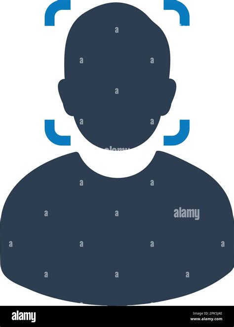 Biometric Face Recognition Icon Flat Style Vector Eps Stock Vector
