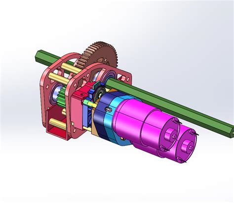 双直流电机驱动调速齿轮箱step 模型图纸下载 懒石网