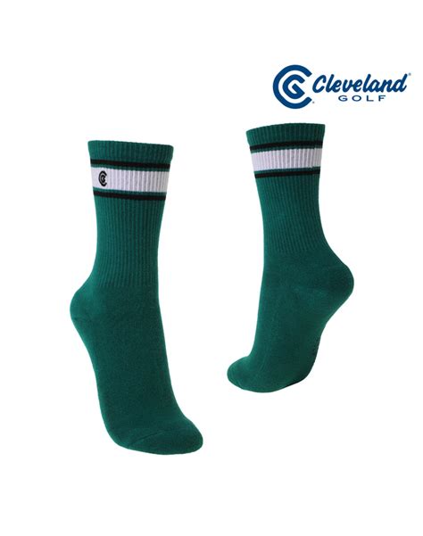 클리브랜드골프 면혼방 3색컬러배색 여성 골프양말cgwss24221gn