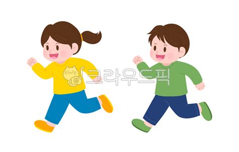 어린이 아이들 뛰는 달리기 달리는 사진 이미지 일러스트 캘리그라피 Lingrim작가