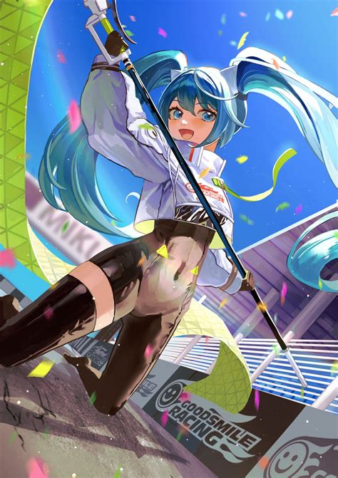 Hatsune Miku Racing Miku And Racing Miku Vocaloid And More Drawn By Nemari User Wtca